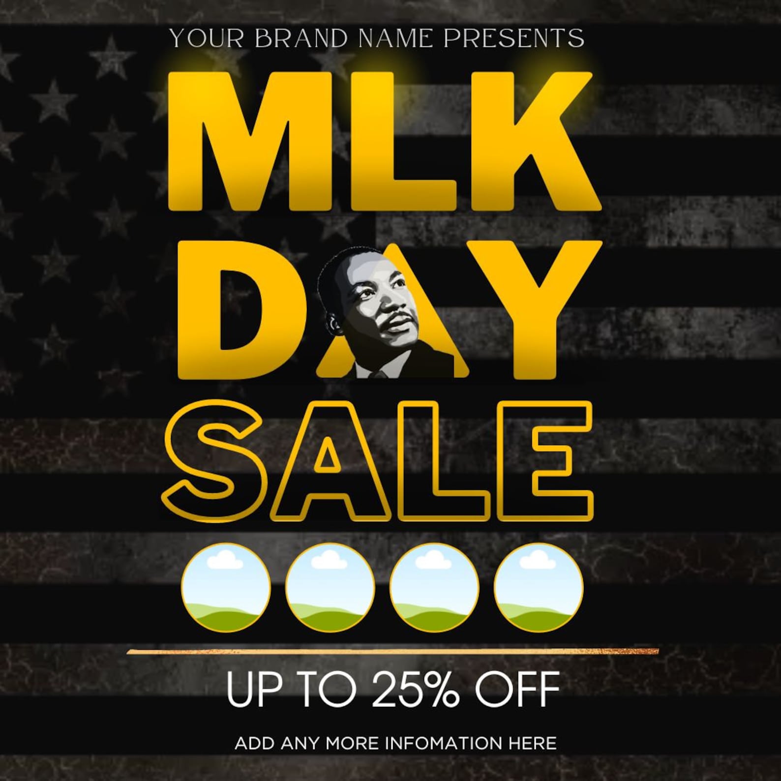 Martin Luther King Day Sale Flyer / MLK Day Promo Design / Fully ...