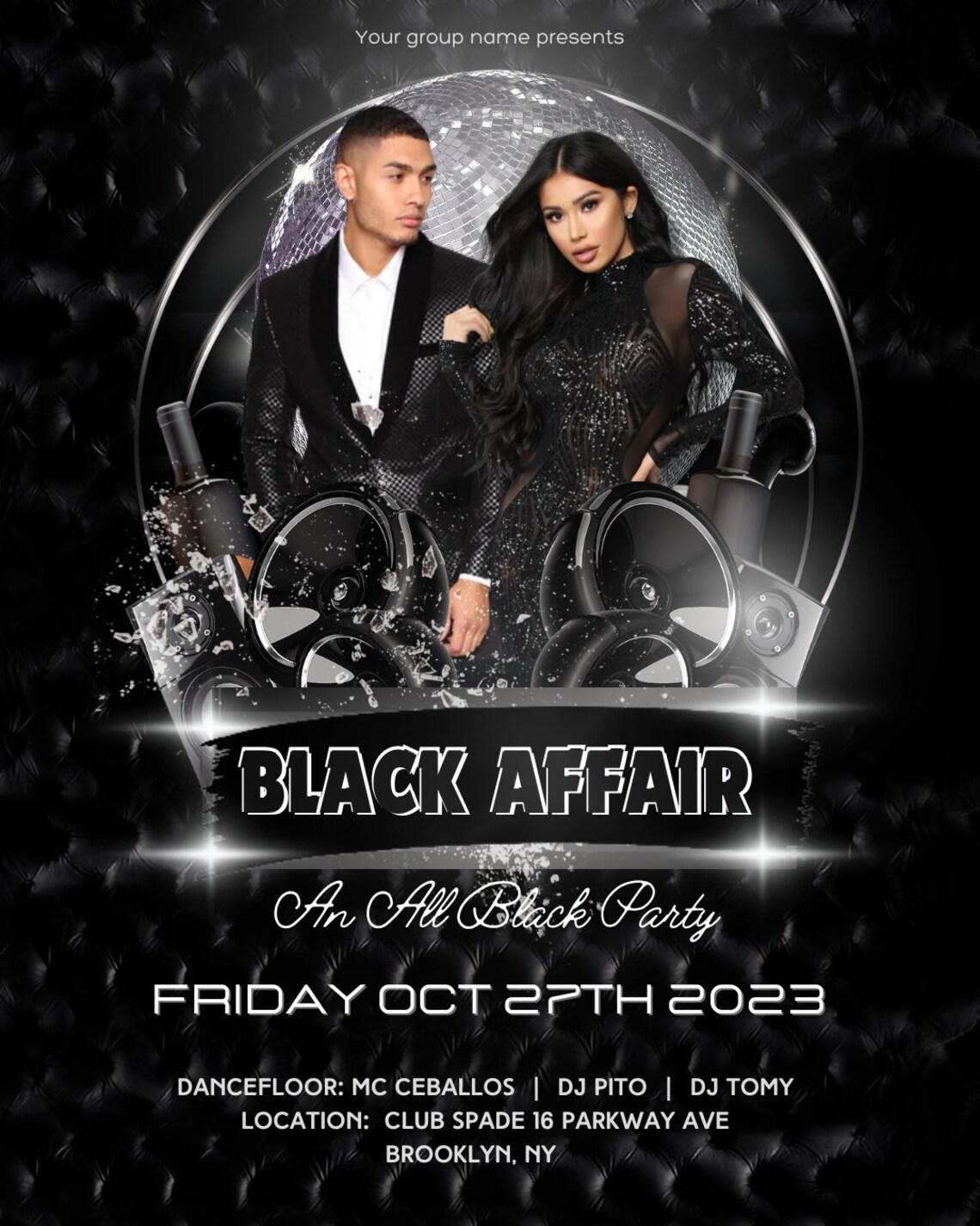 Black Affair Party Flyer: Editable Instagram Post (PDF) - Etsy