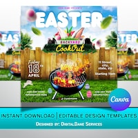Editable Easter Potluck Invitation, Easter Sunday Church Flyer, Easter ...