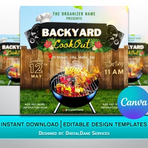 BBQ Cookout Flyer: DIY Canva Editable Template (digital Download) - Etsy
