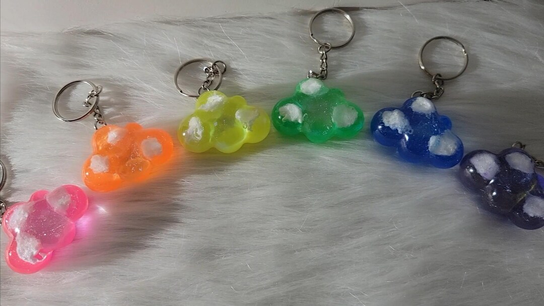 Glow in the Dark Neon Cloud Keychains!! - Etsy