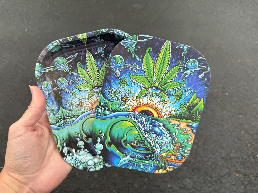 Trippy Rolling Tray | Cool Tray | Small Metal Rolling Tray With ...