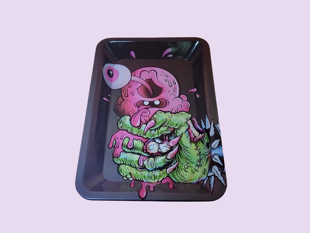 Ice Cream Zombie Cartoon Rolling Tray Cute Tray Small Metal Rolling ...