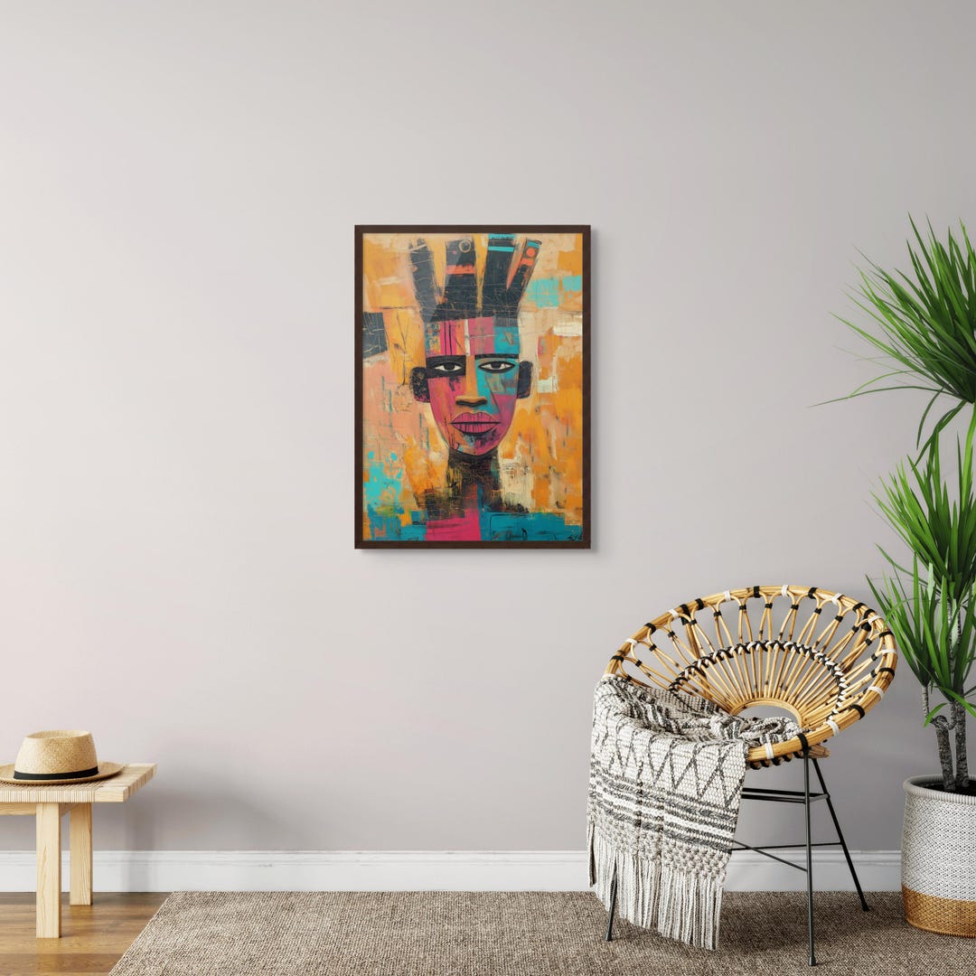 Framed Neo Expressionist African Art | Bold Afro Urban Abstract ...
