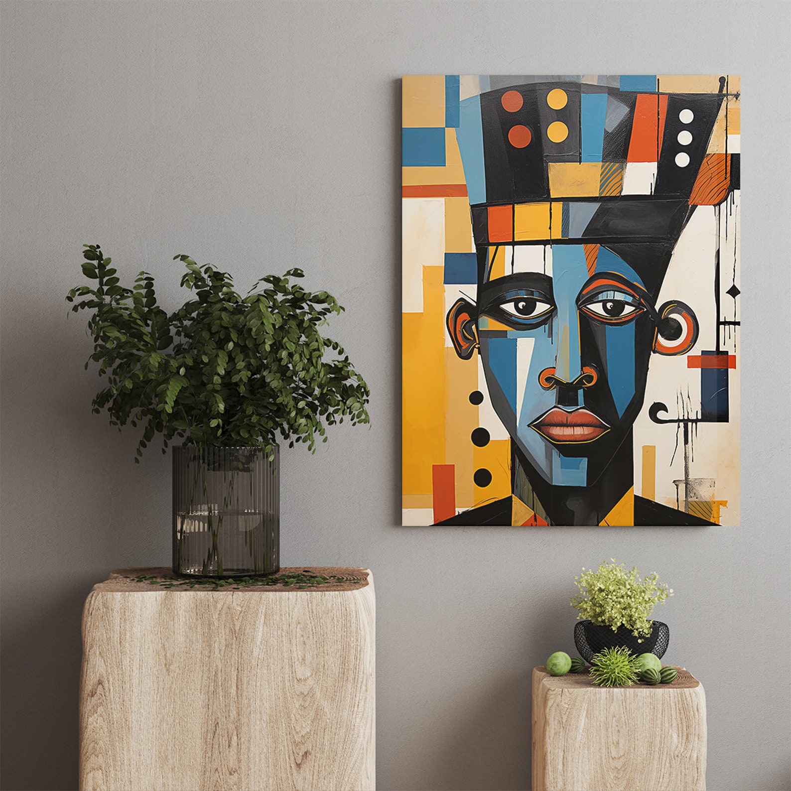 African King 1 Cubist Style Art, Digital Download, African Inspired Art ...