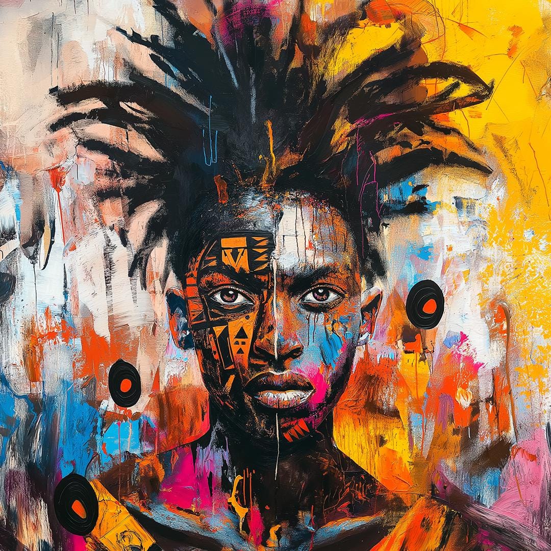 Avant Garde Art - African King, Man With Locks, Instant Digital ...