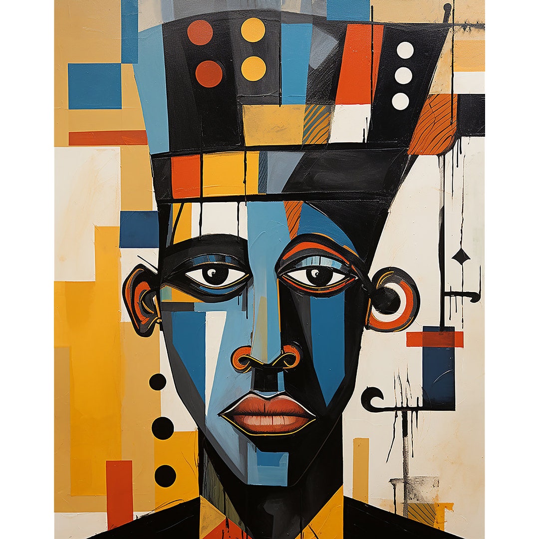 African King 1 Cubist Style Art, Digital Download, African Inspired Art ...