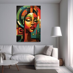 African Woman Cubist Style Art, Digital Download, African Inspired Art ...
