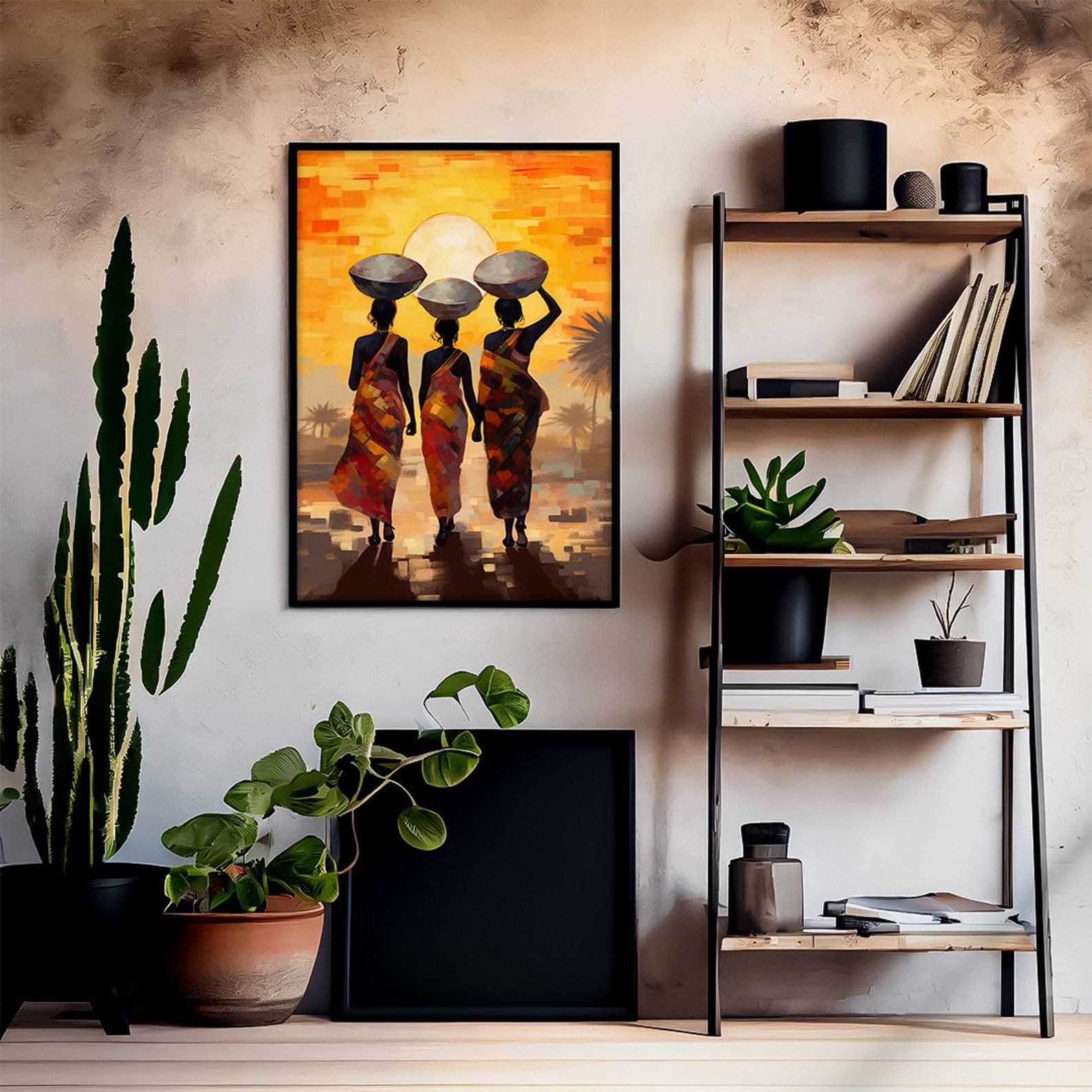 African Women Carrying Water, African Inspired, Afrocentric Digital ...