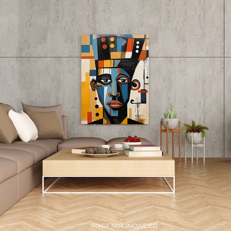 African King 1 Cubist Style Art, Digital Download, African Inspired Art ...