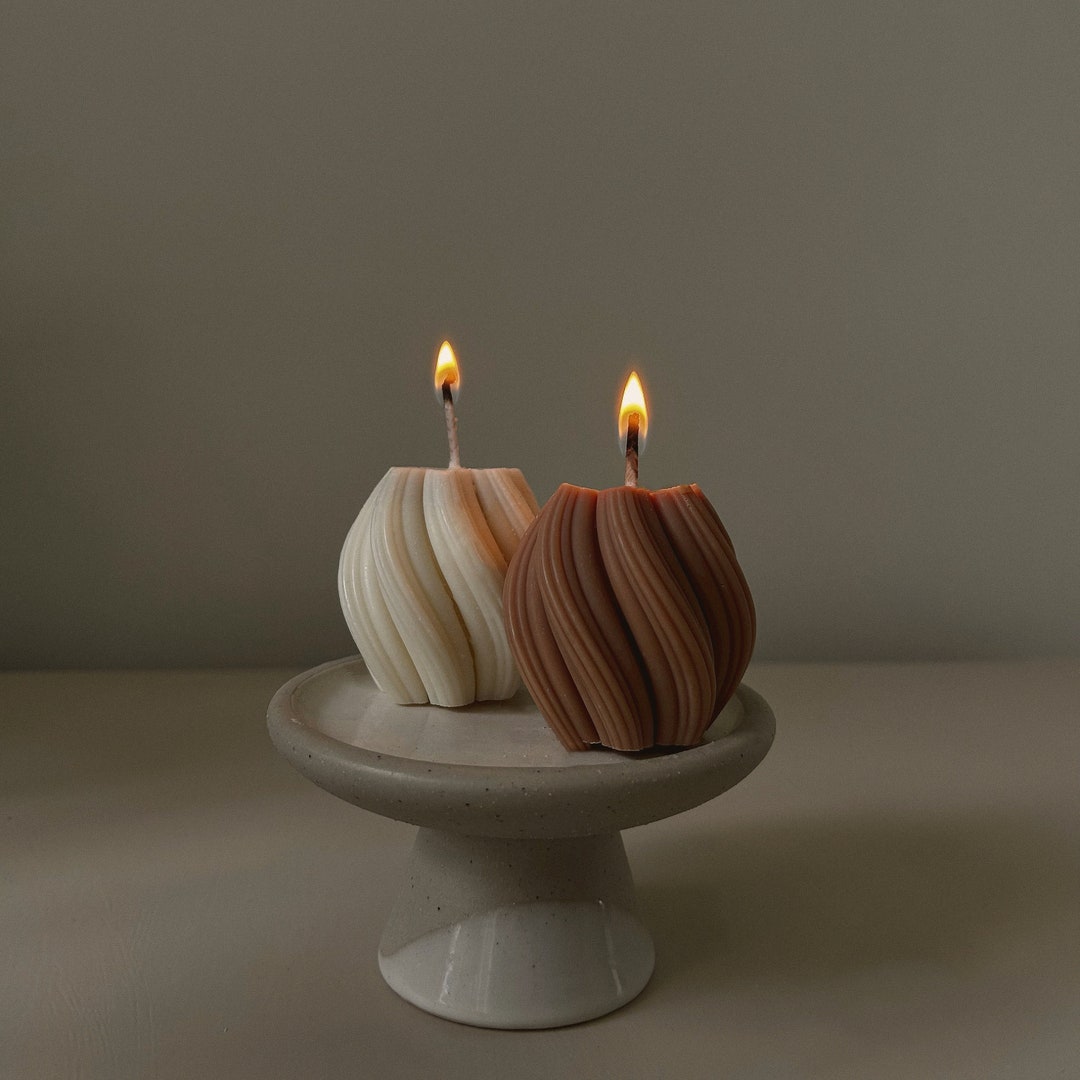 Twirl Candle | Twisted Ribbed Candle | Sculptured Candle | Swirl Candle ...