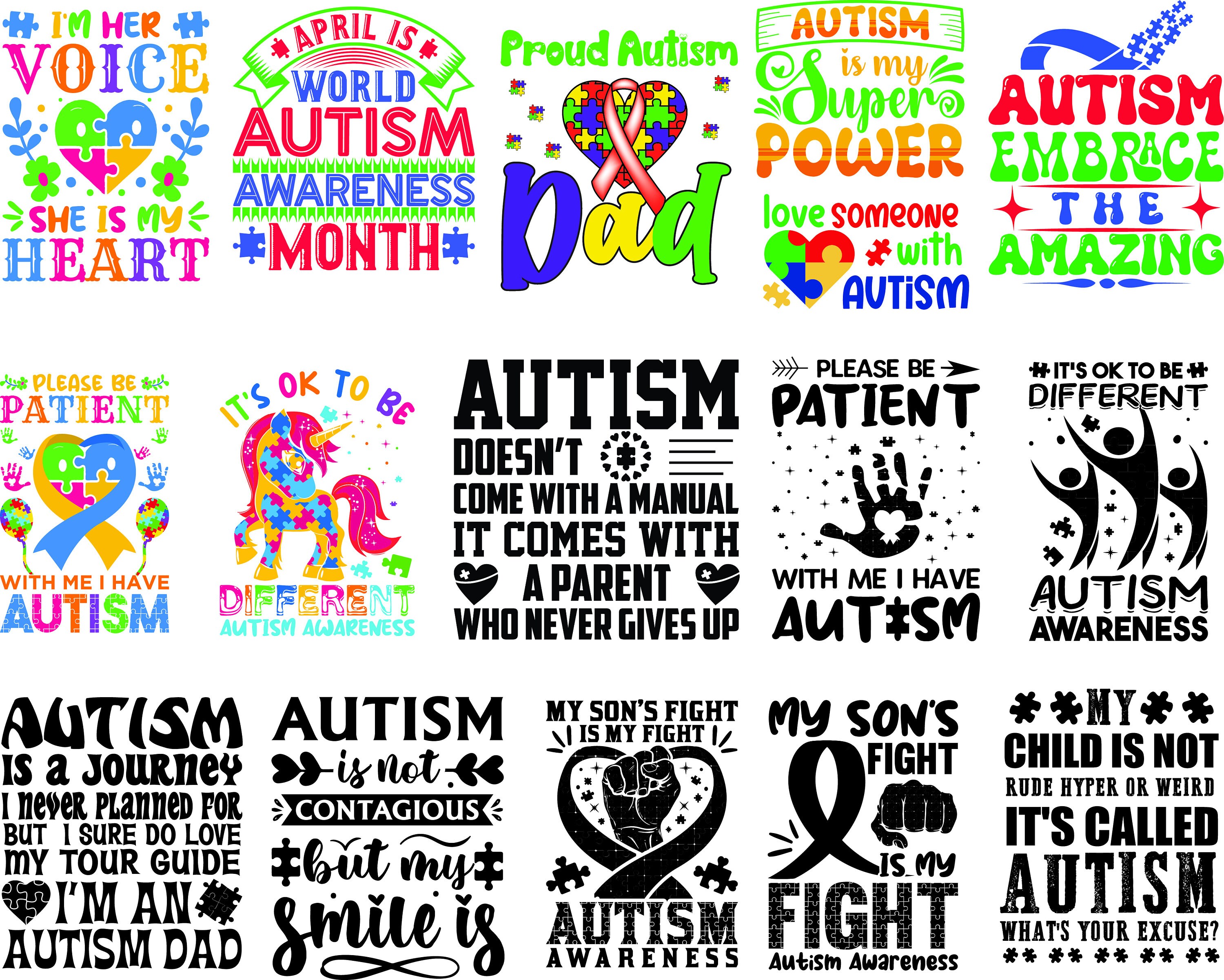 Autism Svg Bundle Autism Awareness Svg Autism Ribbon Svg - Etsy