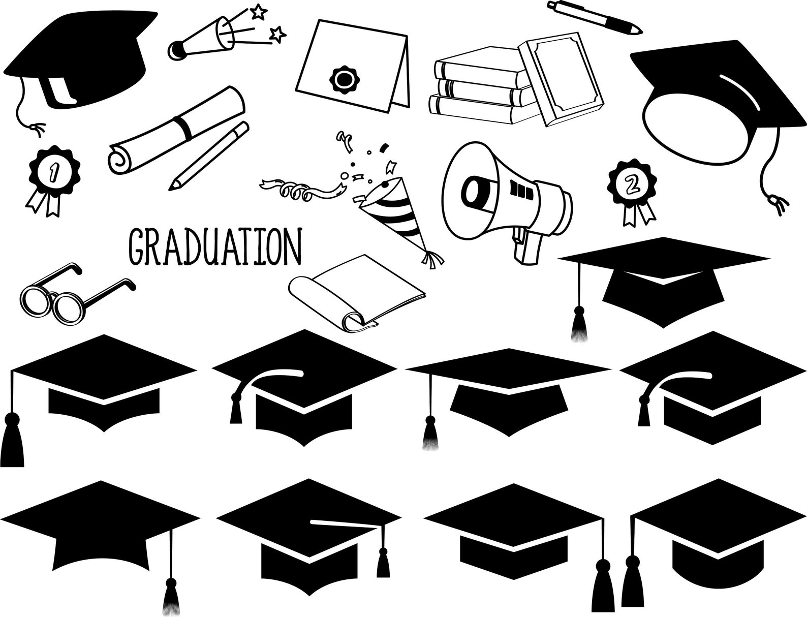 Graduation Cap SVG, GRADUATION SVG Bundle, Senior Graduation Cap Bundle ...