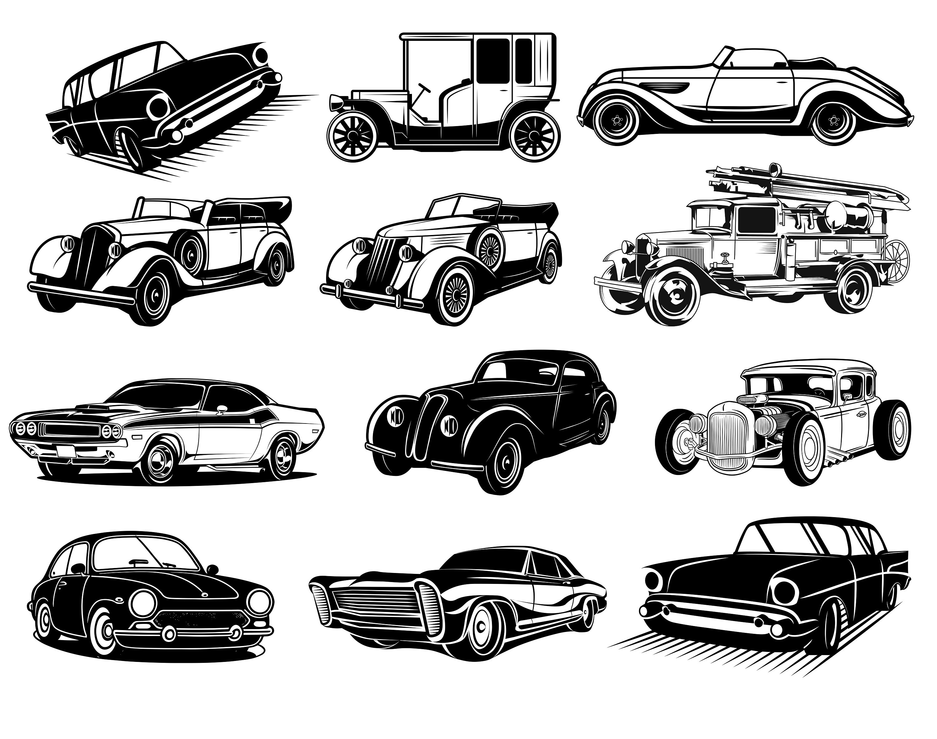 Mega Car Svg Bundle, Sports Car Svg, Classic Car Vector, Car Svg Bundle ...