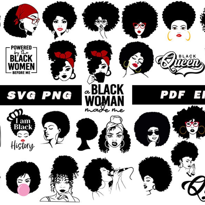 Black Girl Afro Svg - Etsy