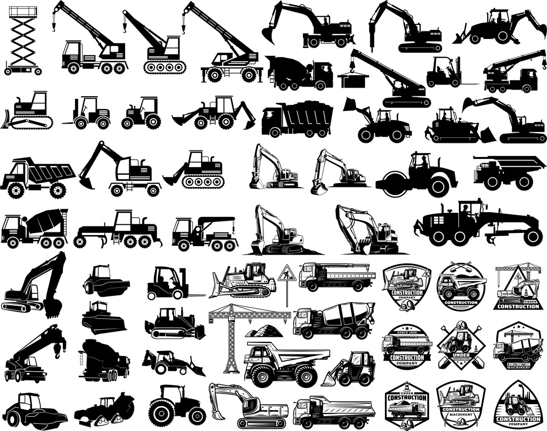 Excavator SVG Bundle, Exacavator Construction Vehicle, Excavator Vector ...