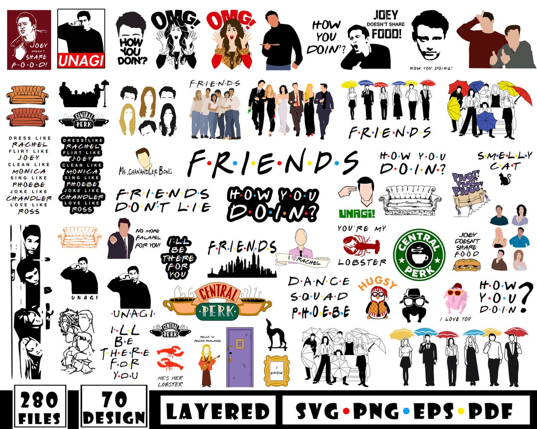 Friends Svg Bundle, Central Perk Cut Files , Svg Bundle Layered Files ...