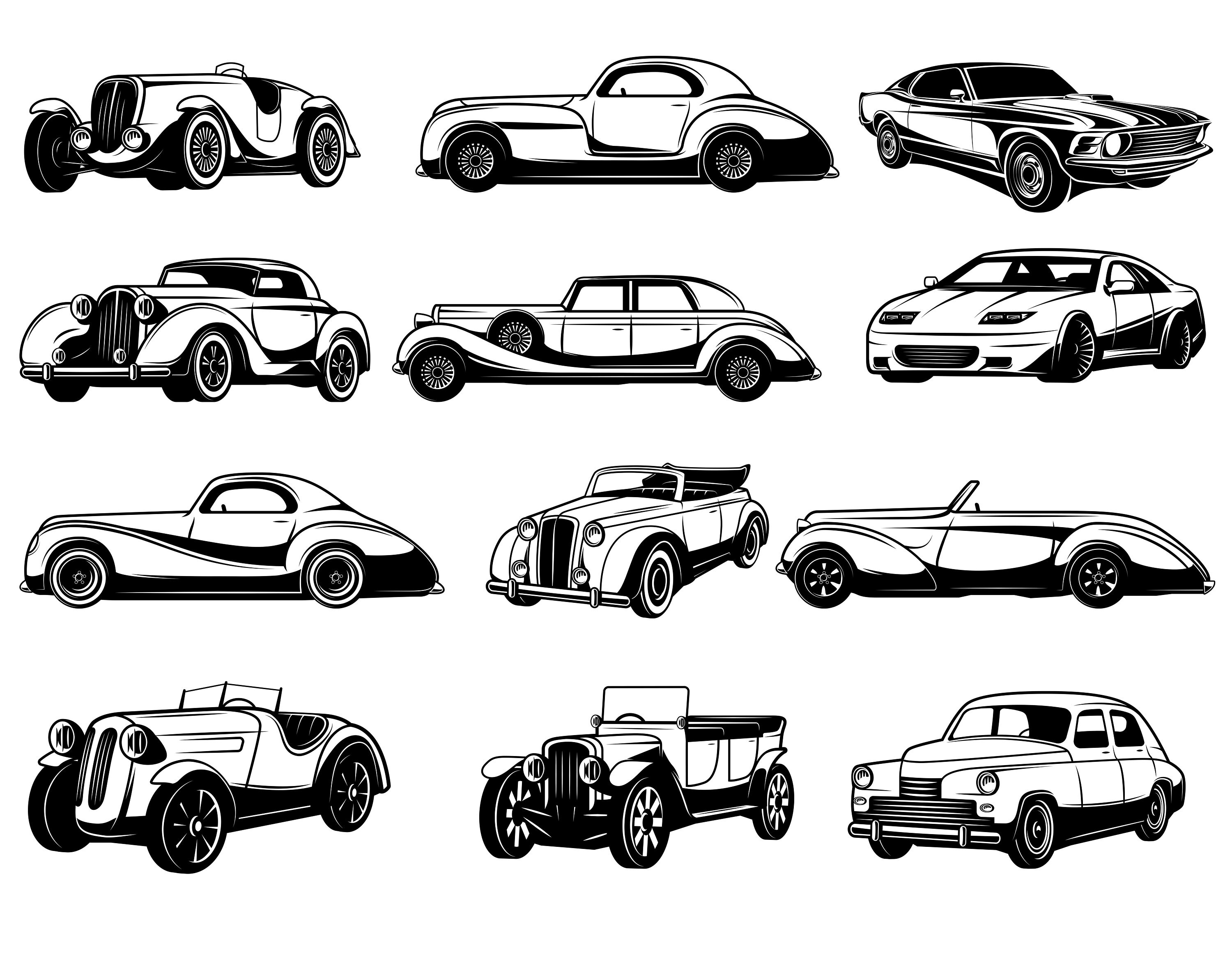Mega Car Svg Bundle, Sports Car Svg, Classic Car Vector, Car Svg Bundle ...