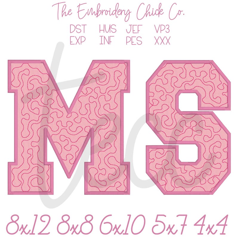 Quilted MS Mississippi Satin Applique Machine Embroidery Design - Etsy