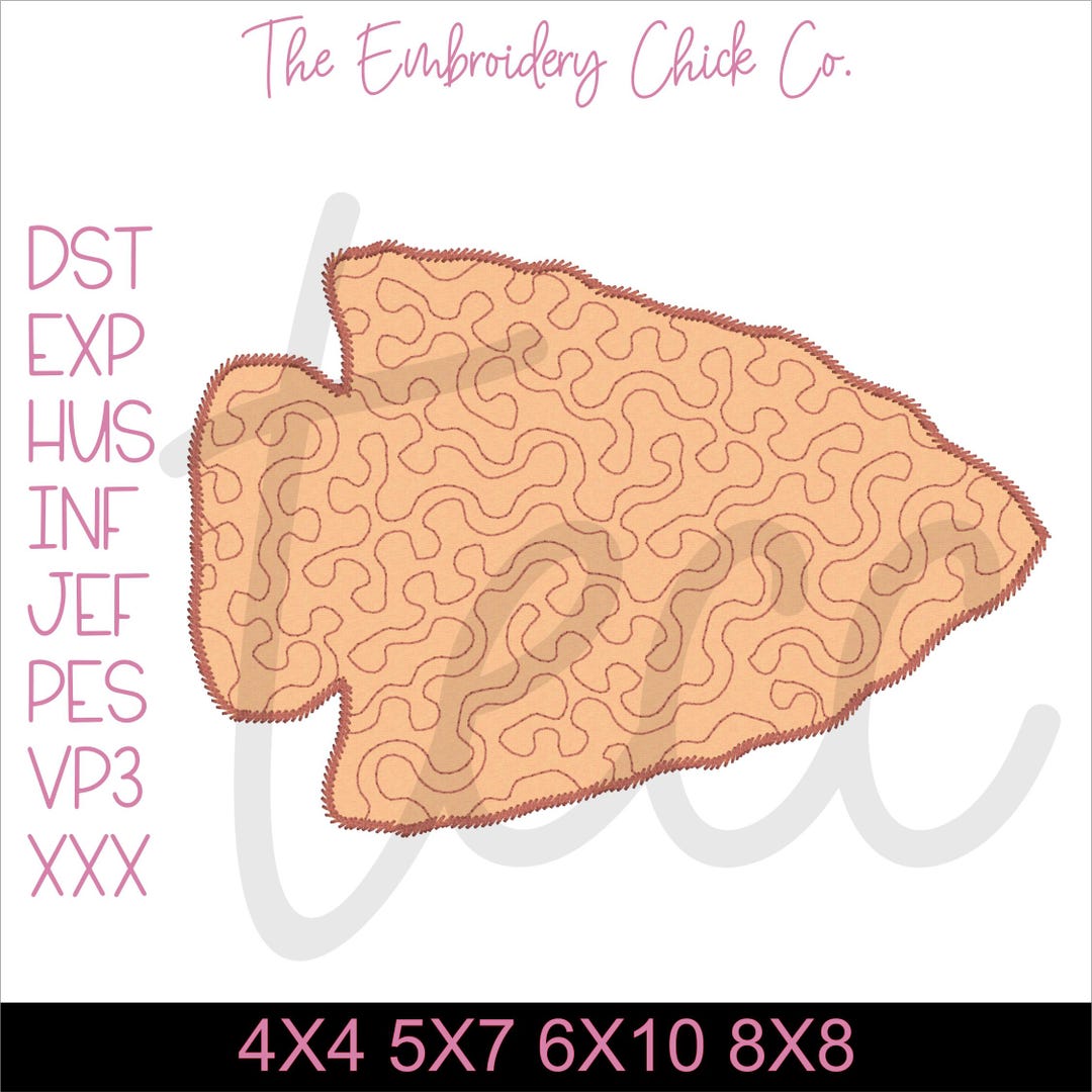 Quilted Arrowhead Stem Applique - Machine Embroidery Design, Christmas ...