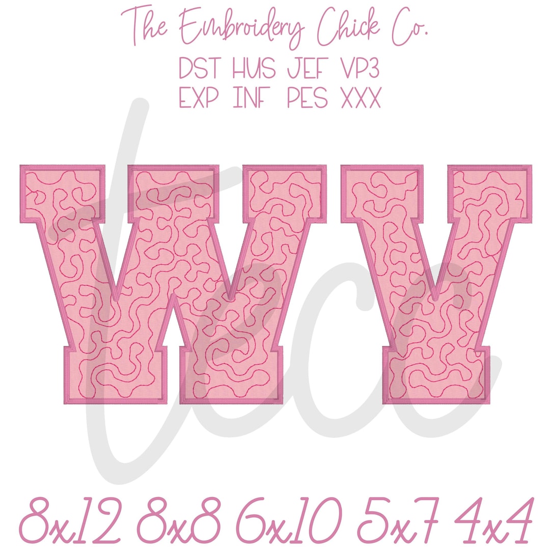 Quilted WV West Virginia Satin Applique Machine Embroidery Design - Etsy