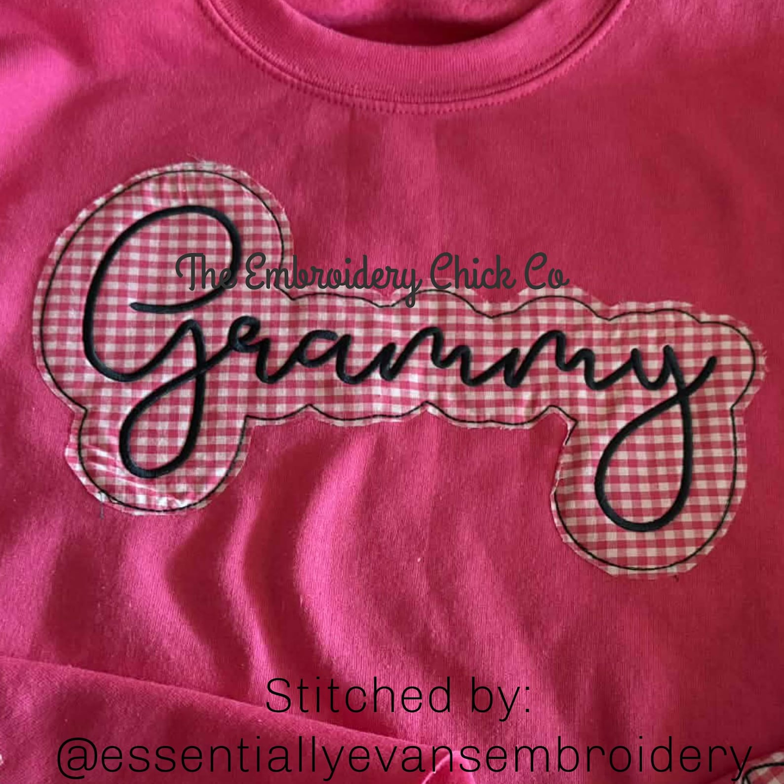 Grammy Script Satin Vintage Bean Stitch Applique - Machine Embroidery ...