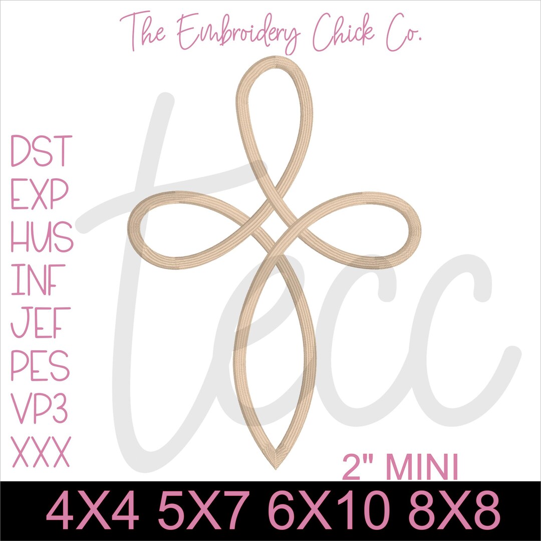 Satin Loopy Cross - Machine Embroidery Design (digital Download) - Etsy