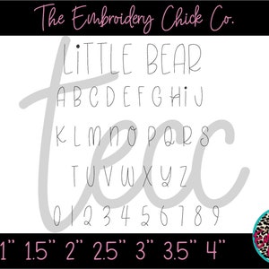 Little Bear Vintage Font .BX Machine Embroidery Font File Running ...
