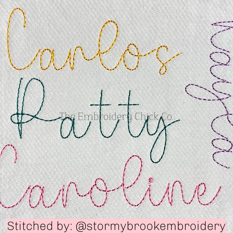 Stella Vintage Bean Stitch Floss Script Font .BX Machine Embroidery ...