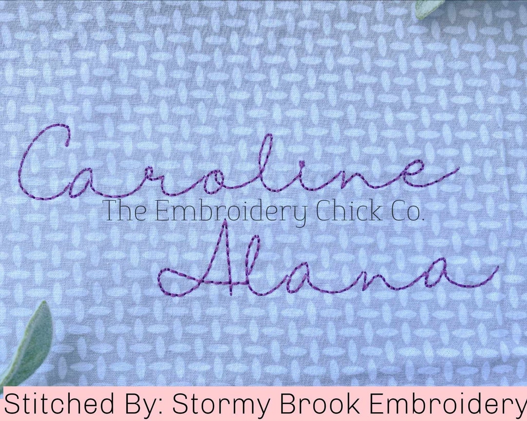 Alice Script Vintage Bean Stitch Floss Font .BX Machine Embroidery Font ...