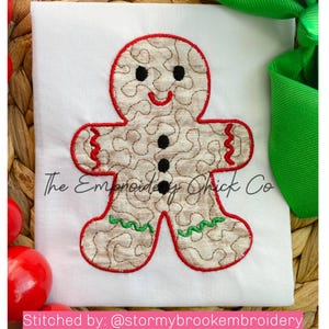 Gingerbread Man Applique Machine Embroidery Design (digital Download ...
