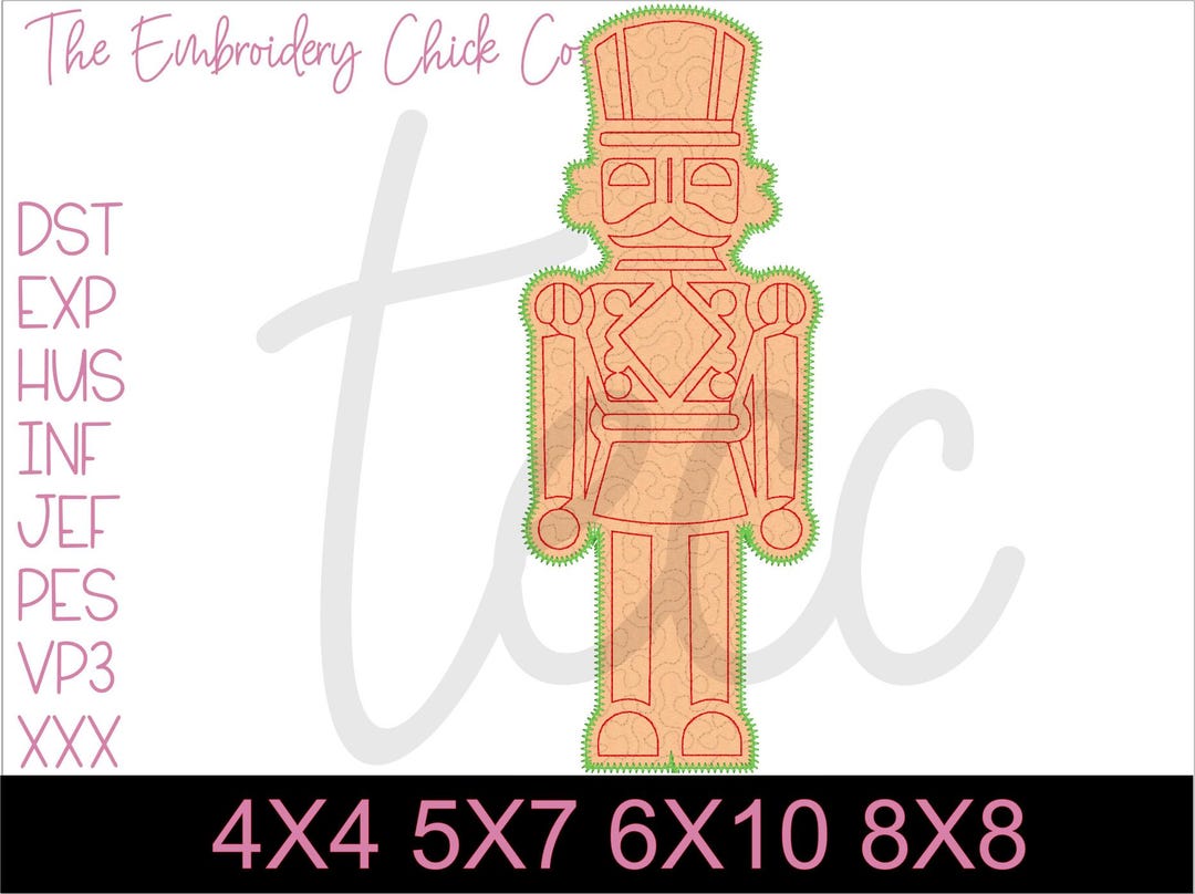 Quilted Nutcracker Zigzag Applique - Machine Embroidery Design - Etsy