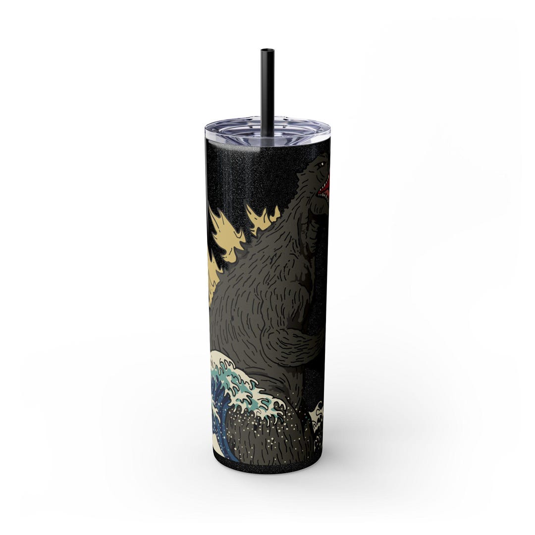 Godzilla Wave 20oz Skinny Tumbler With Straw Classic Design - Etsy