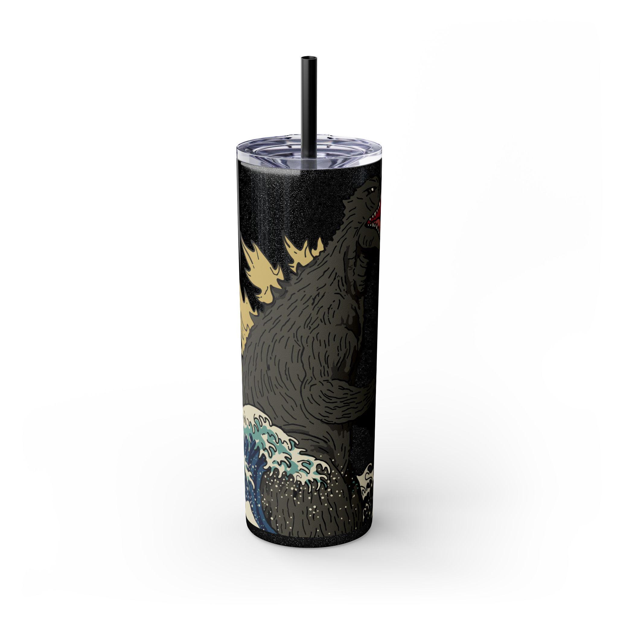 Godzilla Wave 20oz Skinny Tumbler With Straw Classic Design - Etsy