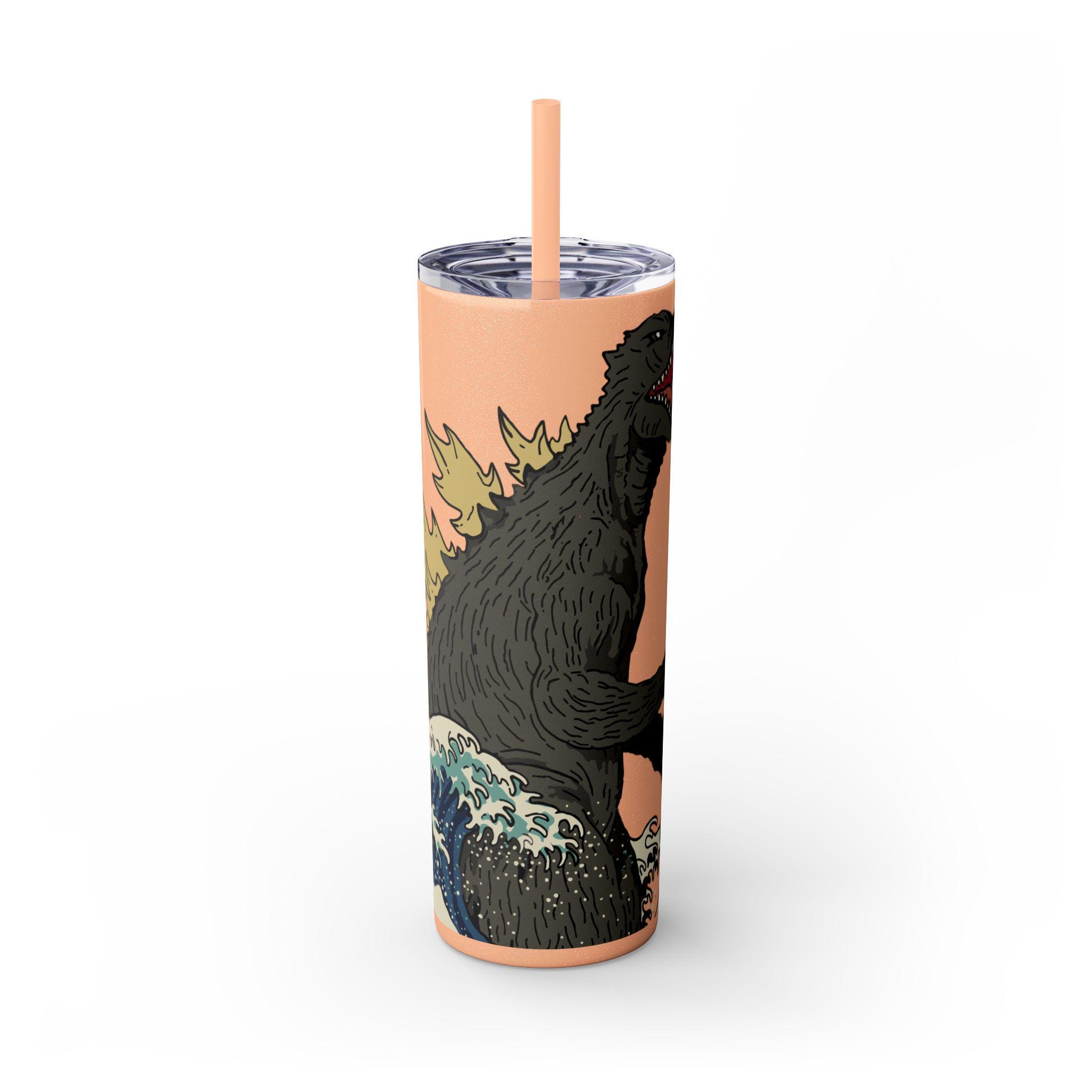 Godzilla Wave 20oz Skinny Tumbler With Straw Classic Design - Etsy
