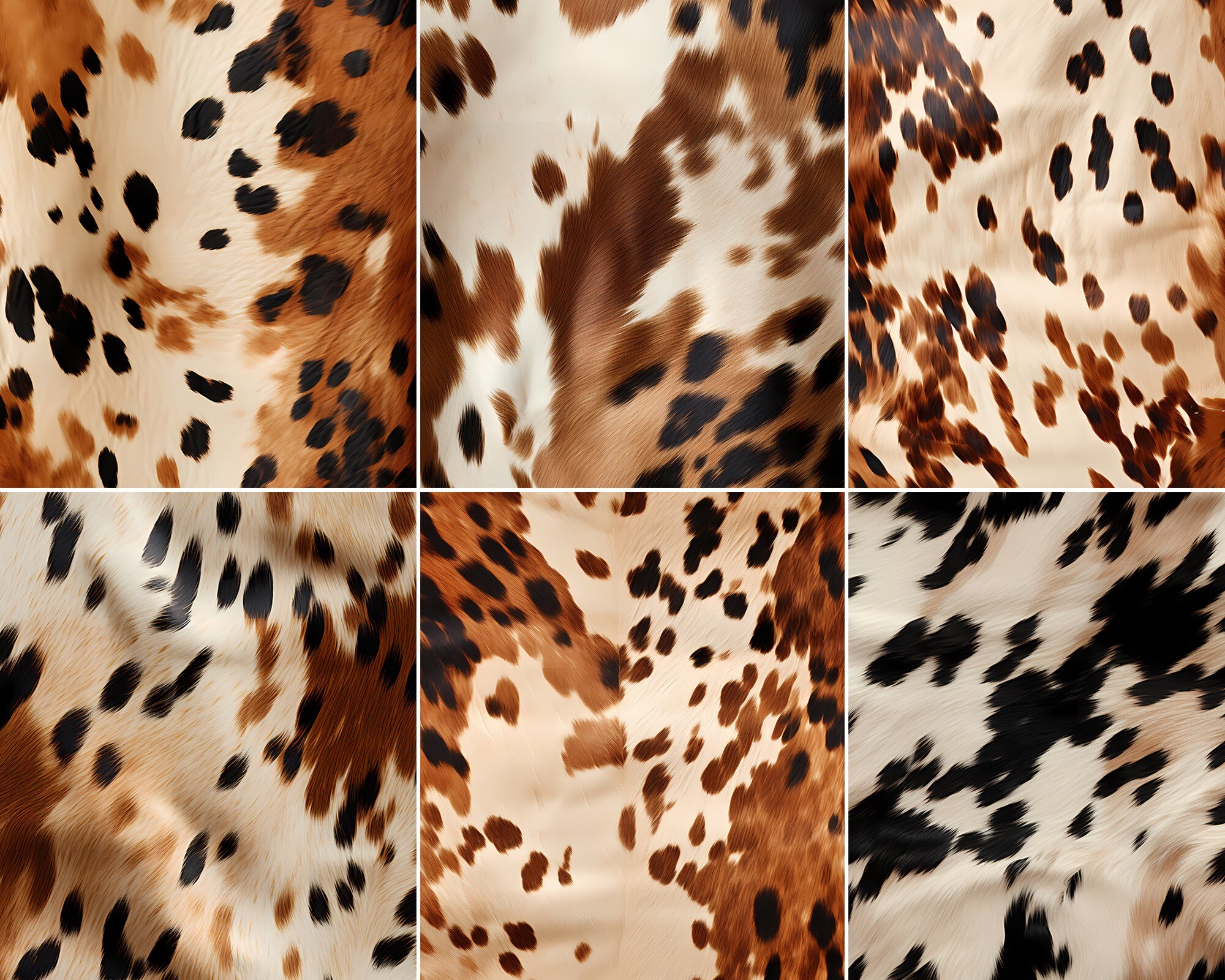 Seamless Cowhide Backgrounds Instant Download Brown and White Cowhide ...