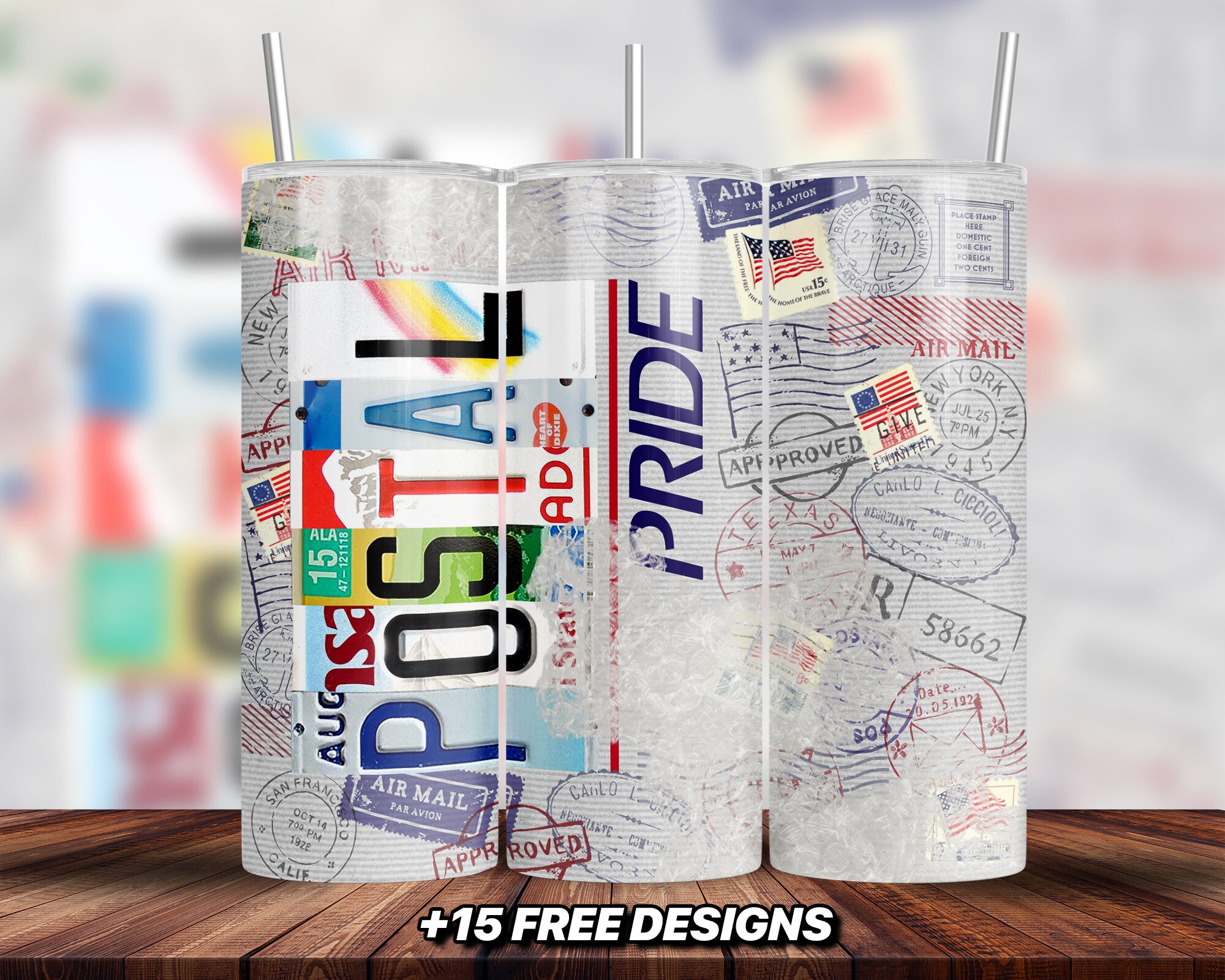 Postal Worker 20 Oz Skinny Tumbler Sublimation Postal Pride Design for ...