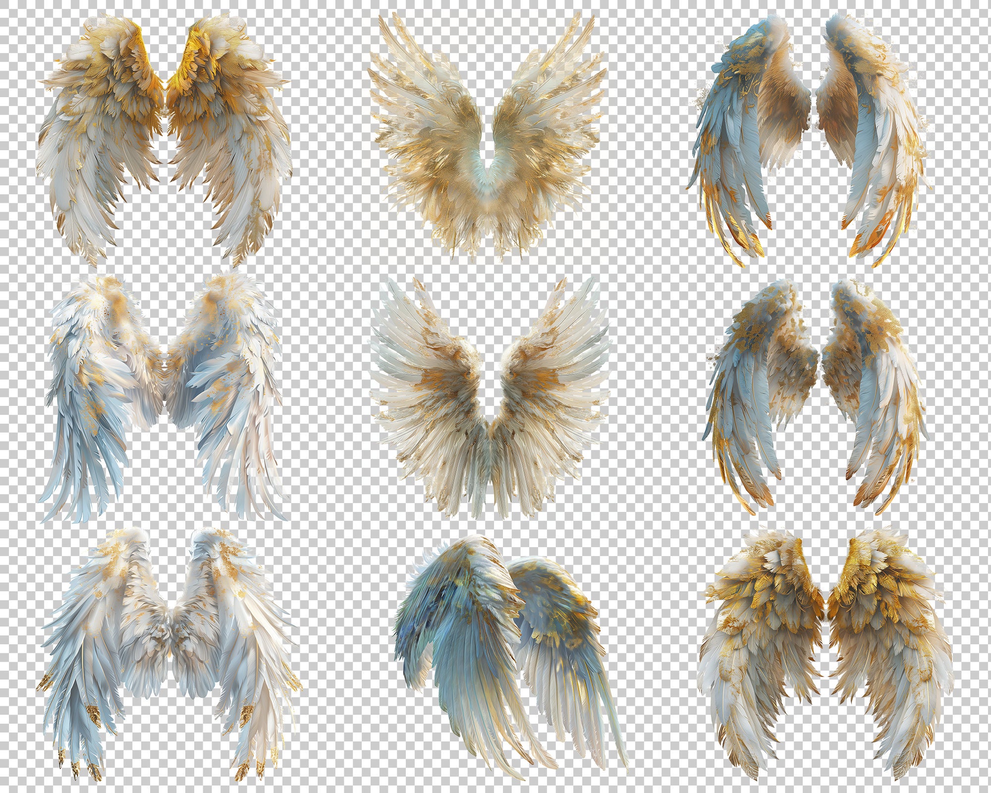 44 Angel Wings Clipart, Heaven Clipart White and Gold Wings PNG ...