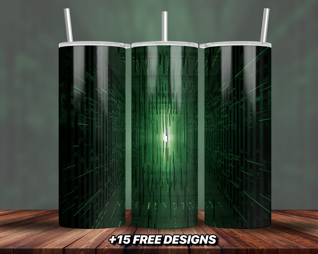 Escape the Matrix 20 Oz Skinny Tumbler Wrap Design | Sublimation Design ...