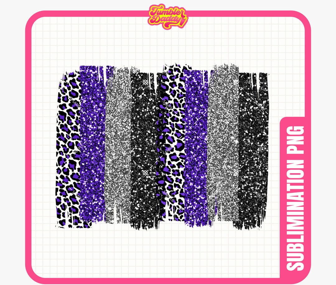Purple Black Silver Glitter and Leopard Print Brush Strokes Png ...