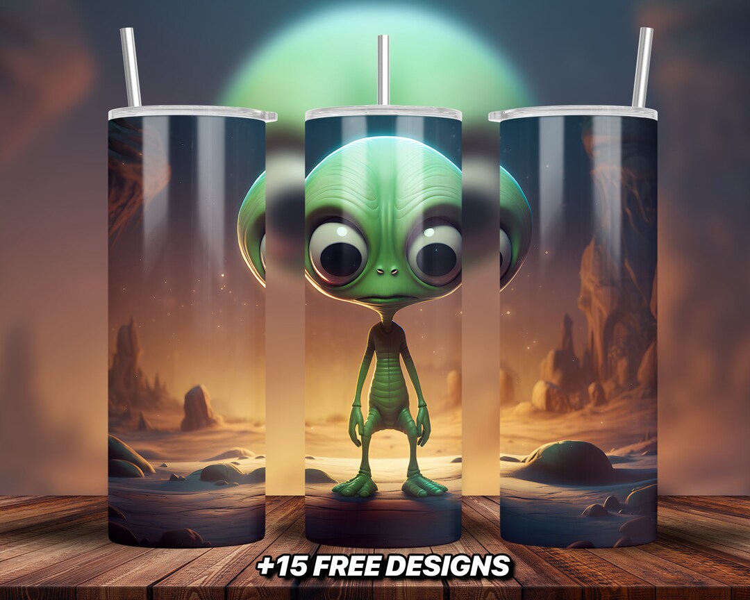 Alien Tumbler Wrap Png | 20oz Skinny Tumbler Sublimation Designs | 20oz ...