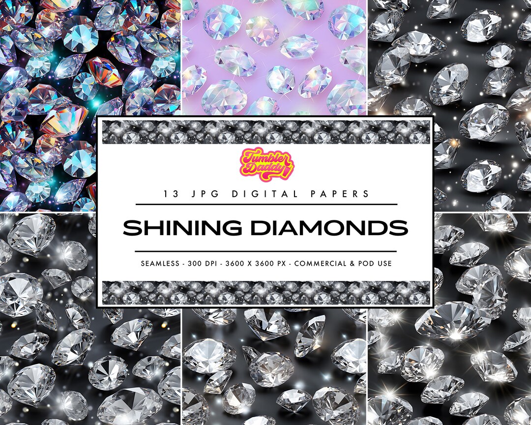 Seamless Diamond Digital Paper Diamond Textures Diamond Background ...