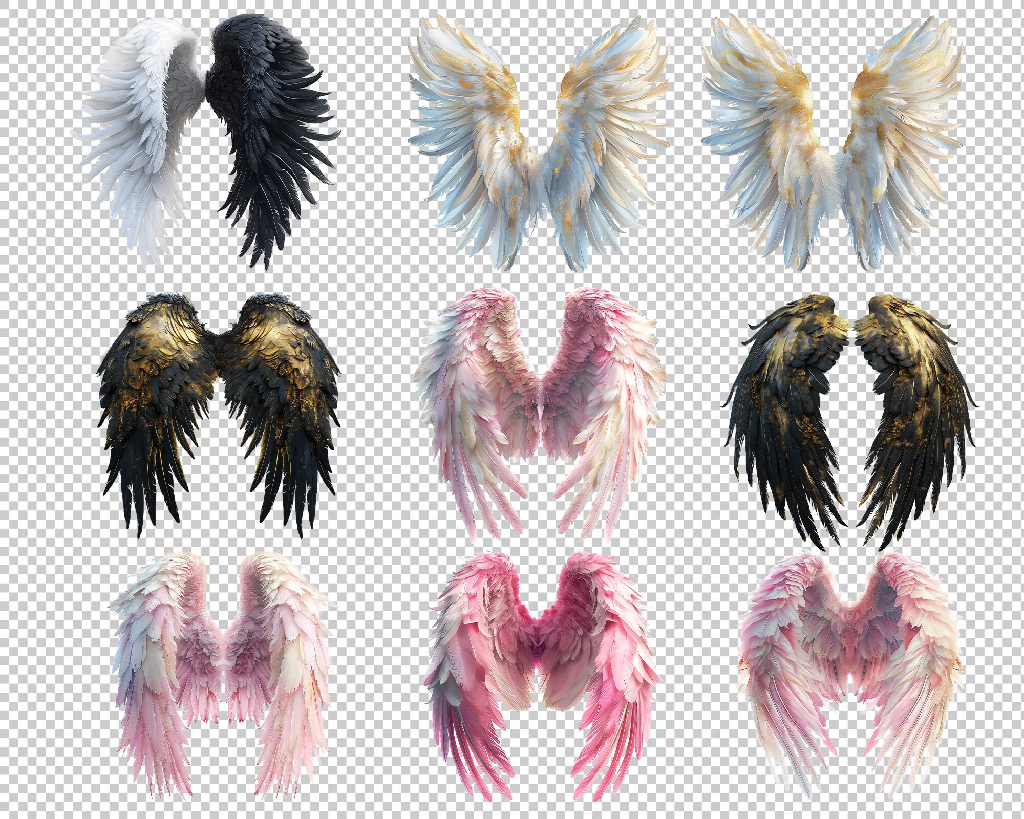 44 Angel Wings Clipart, Heaven Clipart White and Gold Wings PNG ...