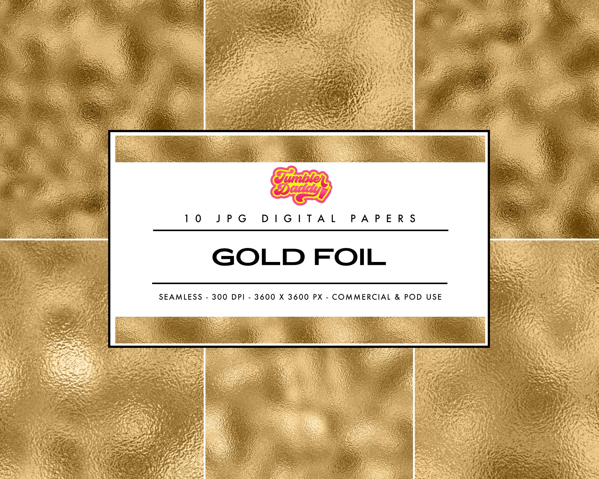 Seamless Gold Foil Textures Foil Print Digital Paper Digital Metallic ...