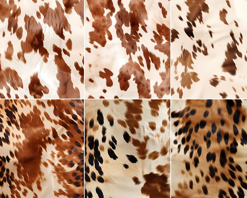 Seamless Cowhide Backgrounds | Instant Download | Brown and White ...