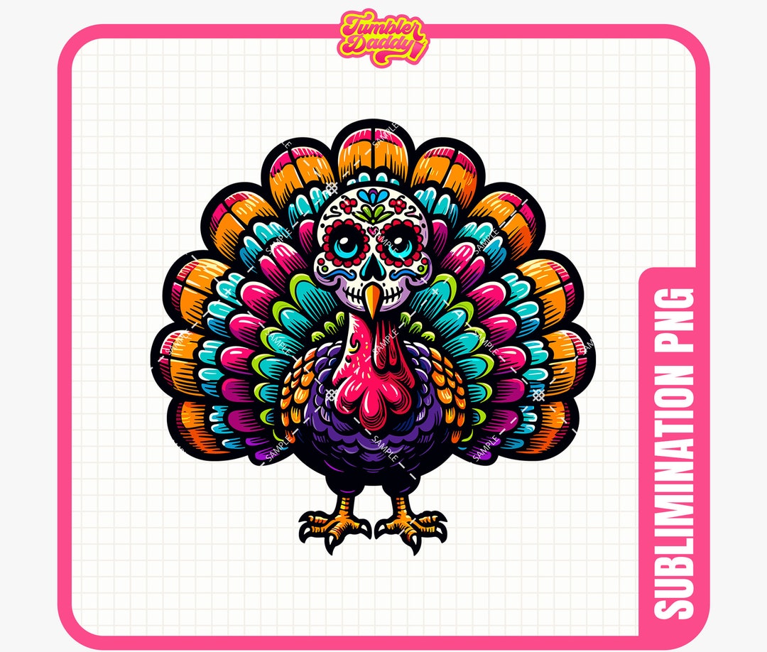 Sugar Skull Thanksgiving Turkey PNG, Thanksgiving PNG, Dia De Los ...