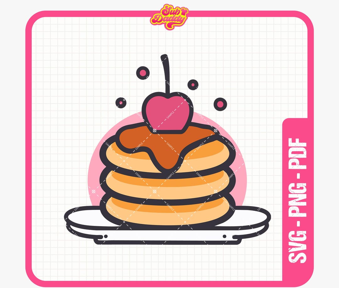 Pancake SVG, Pancake PNG, Pancake Stack Clipart, Breakfast Food ...