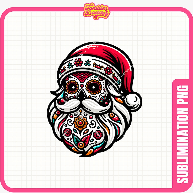 Sugar Skulls Santa Png - Etsy