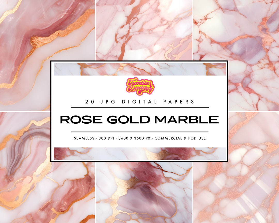 Rose Gold Marble Digital Paper, Rose Gold Marble, Instant Download ...