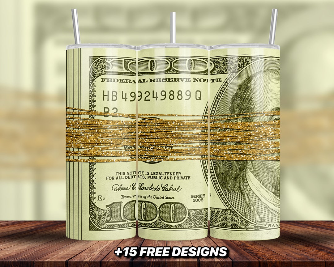 Money Roll Band Tumbler Wrap PNG | Rubber Bands | 20 Oz Skinny 100 ...
